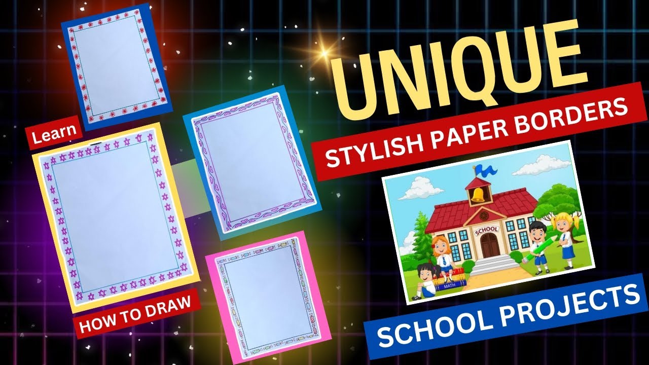 DIY:How to draw front page design for school project|simple design for ...