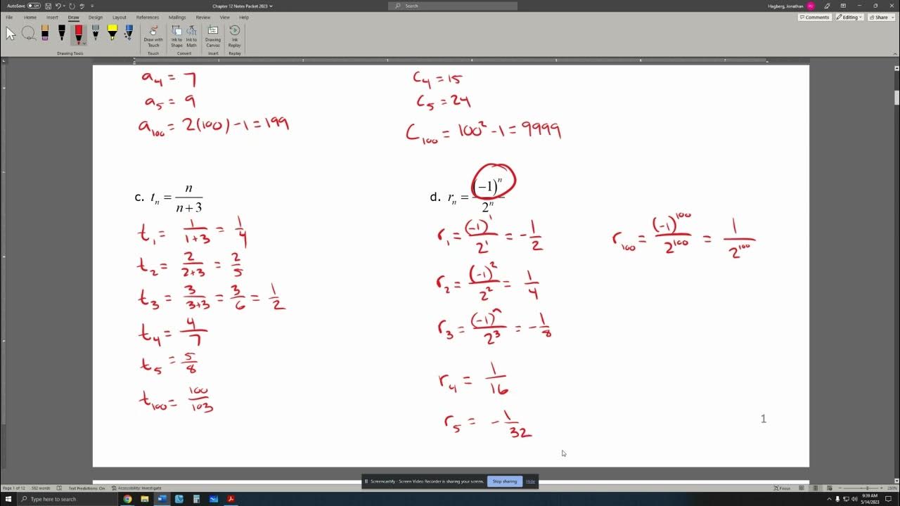 Sequences and Summation Notation - PRECALCULUS - YouTube