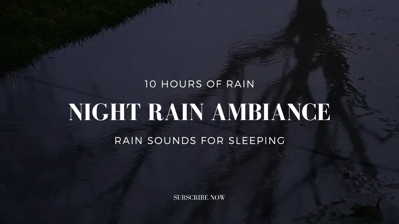 10 Hours of Rain on a Footpath at Night | Relaxing Rain with Gentle ...