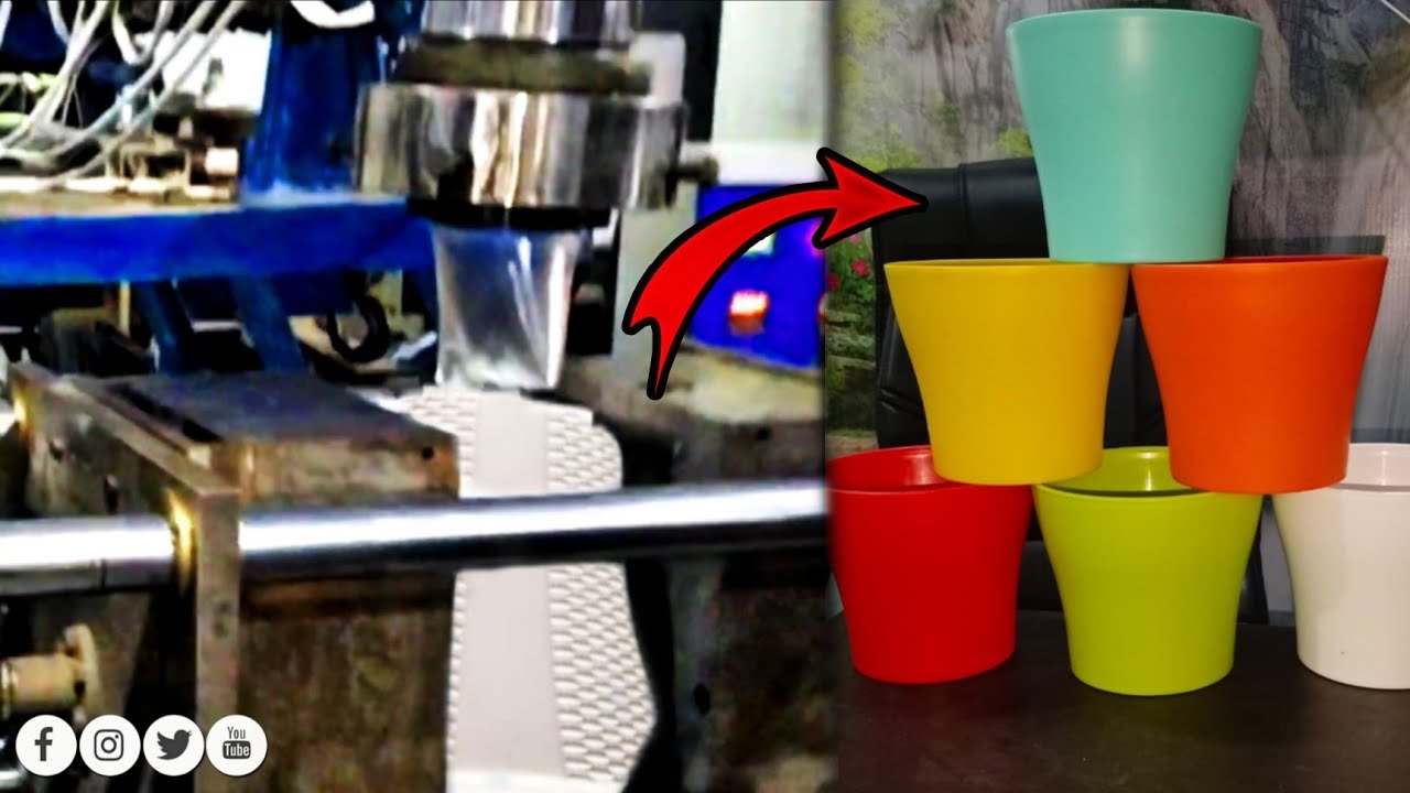 Plastic Flower pots manufacturing machine 🌻 - YouTube