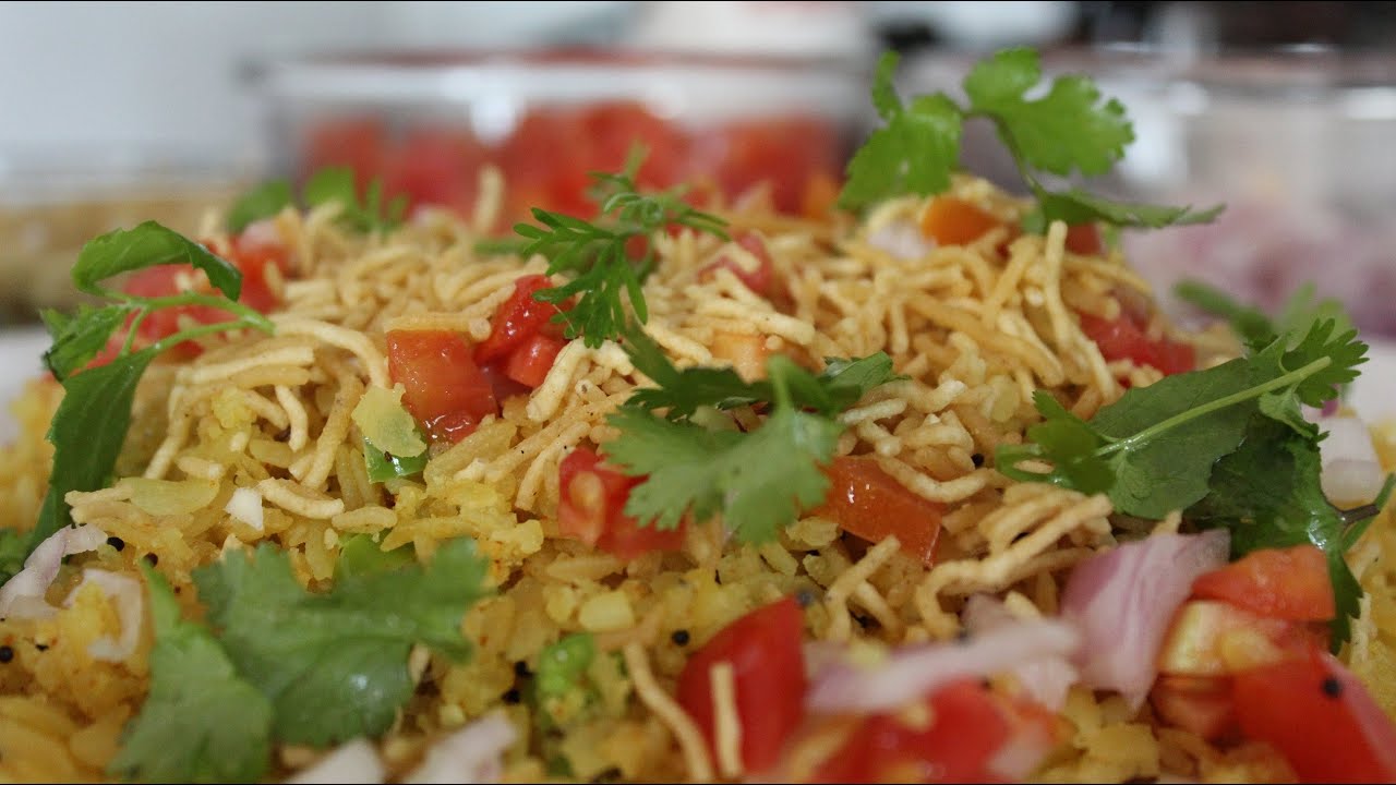 Breakfast MASALA POHA (flattened rice) - YouTube
