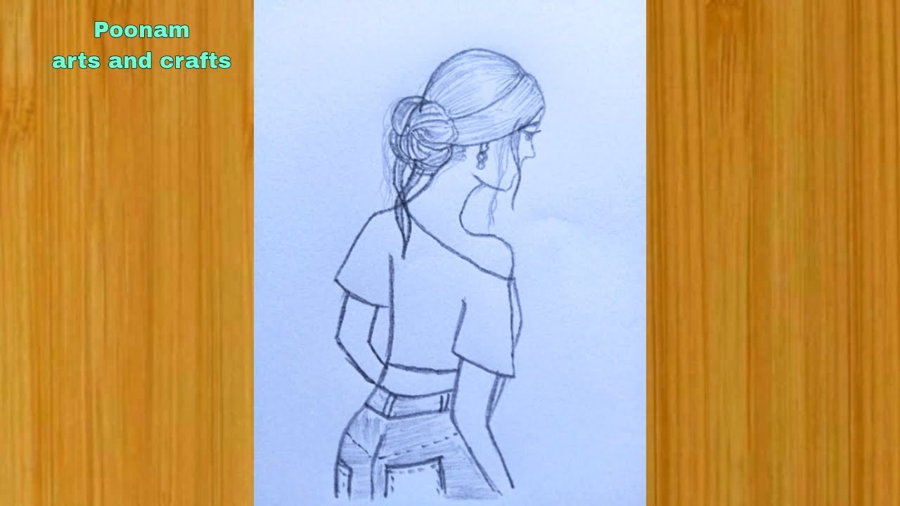 How to draw a girl step by step 💜 | Pencil Drawing - YouTube