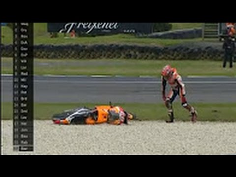 Marc Marquez crash !!! Giliran Marc Marquez yang Jatuh di Philip Island Australia 2016 MotoGP