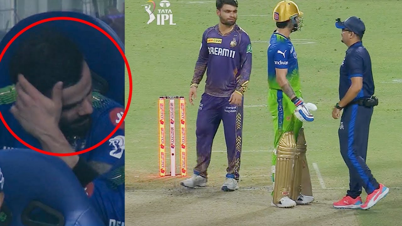 Virat Kohli Sad in Dug Out after NO Ball OUT by 3rd Umipre against KKR ...