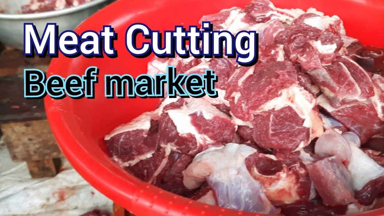 Meat Cutting With a Sharp Knife - Meat Copping Skill of Fresh Beef ...