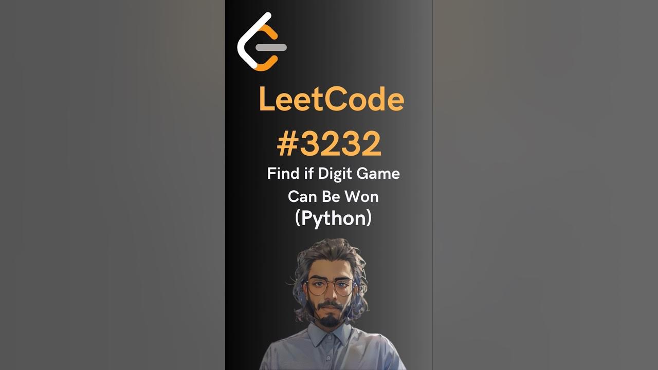 LeetCode#3232 Find if Digit Game Can Be Won - Python - YouTube