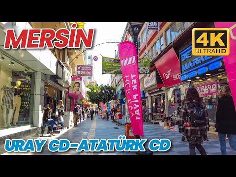 Mersin Walking Tour | Uray Caddesi - Atatürk Caddesi | Virtual Walk in Turkish Cities