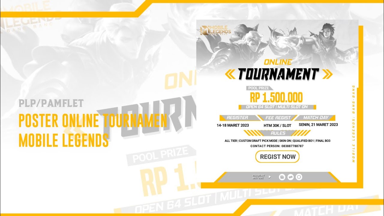 PLP PAMFLET POSTER ONLINE TURNAMEN MOBILE LEGEND - YouTube