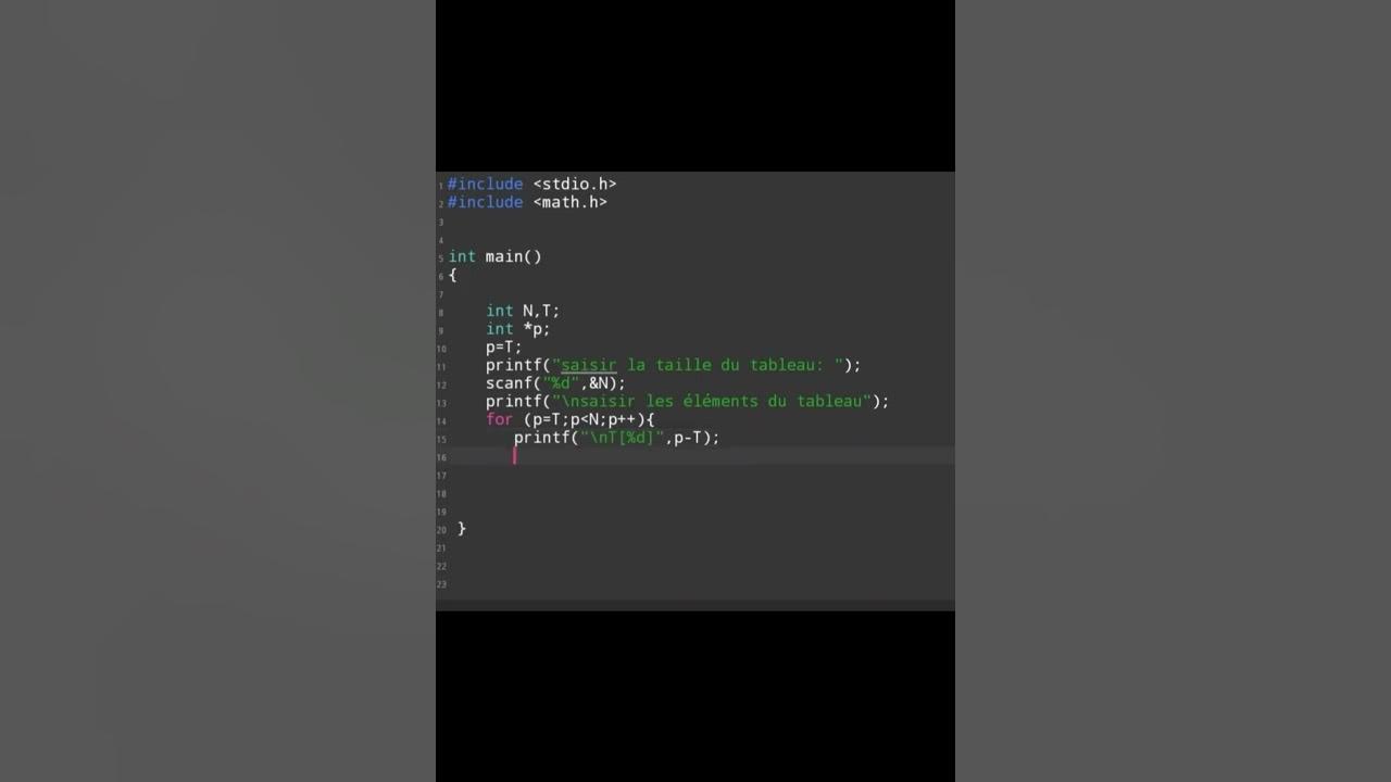 saisir un tableau et afficher ses éléments (programmation c). - YouTube