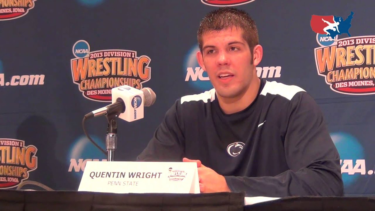 Quentin Wright (Penn State) after 197 lbs. semifinal win at NCAAs - YouTube