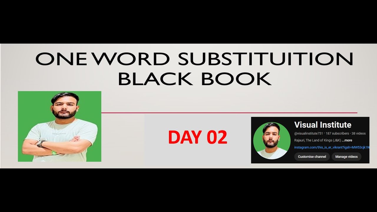 ONE WORD SUBSTITUTION || BLACK BOOK VIKRANT SHANDAL || DAY 02 - YouTube