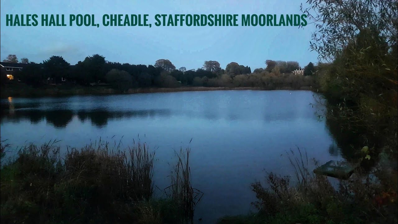 Hales Hall Pool, Cheadle, Staffordshire Moorlands, twilight, 27.10.2020 ...