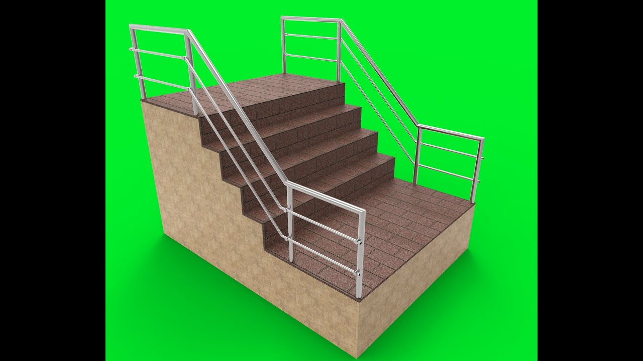 Handrailing for Staircase (Straight)/#Sky Tech/# SolidWorks #Mechanical ...