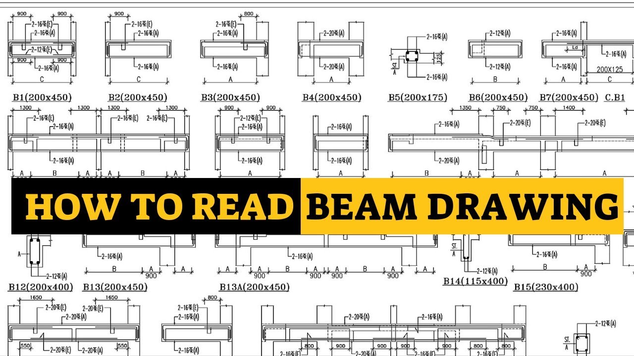 How To Read The Beam Drawing || Basic Details of Beam Drawing ...