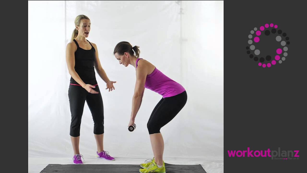 Burn Back Fat! Standing Dumbbell Row Exercise for Women! - YouTube