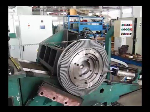 slinky machine- wind turbine core winding machine - YouTube