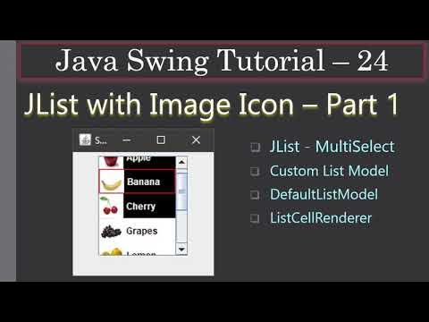 JList with icons for Items via custom List Model | Part 1 | Java Swing Tutorial #24 - YouTube