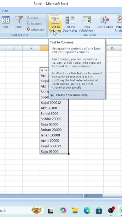 Text to Column in MS Excel #icntcloudgyan #icntgyan #exceltips - YouTube