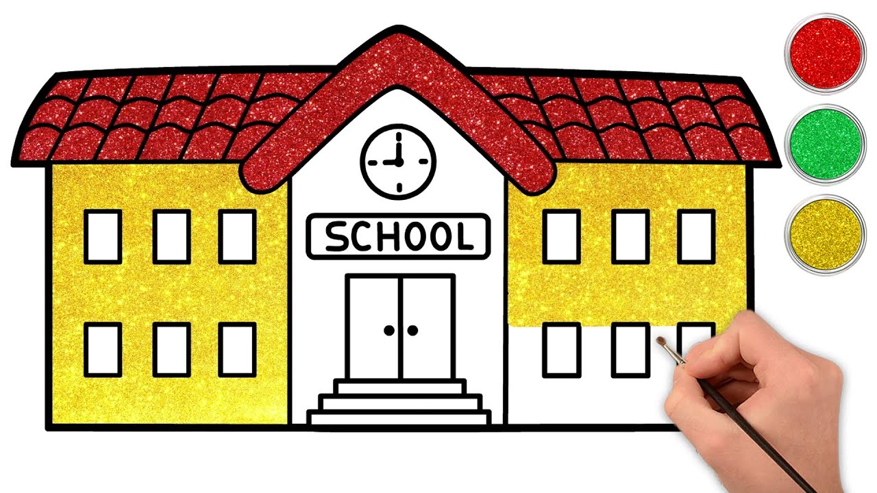How to Draw a School Step by Step | स्कूल कैसे बनाये | Easy Drawing for ...