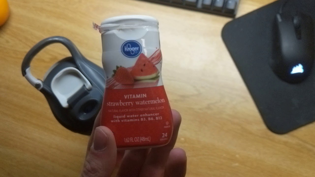 Strawberry Watermelon Vitamin Liquid Water Enhancer by Kroger - YouTube