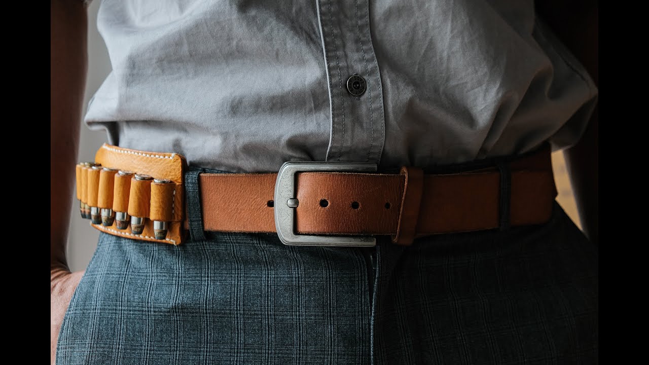 How to make leather ammo carrie belt .38 .357 bullet without pattern ...