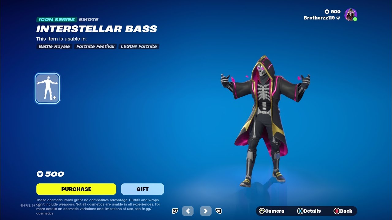 New "Interstellar Bass" Emote!! *COUGH COUGH...WORST ICON EMOTE ...