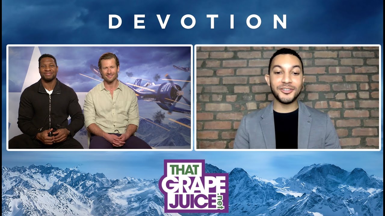 Jonathan Majors & Glen Powell Dish on 'Devotion' Movie - YouTube