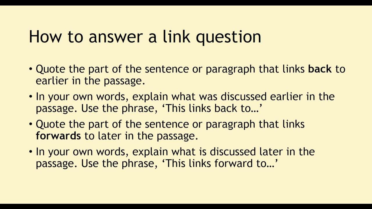 Link question tutorial - YouTube
