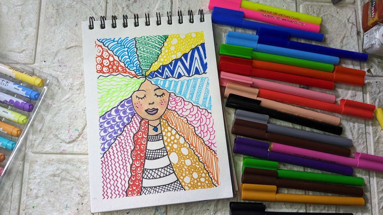 Sketch pen Art Drawing for kids - YouTube