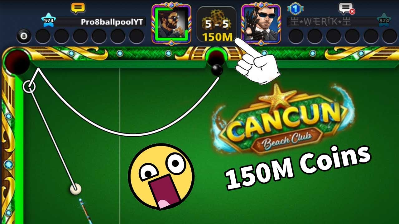 Cancun Table 150M Coins 🤯 New Cue From Elite Shop Pro 8 ball pool - YouTube