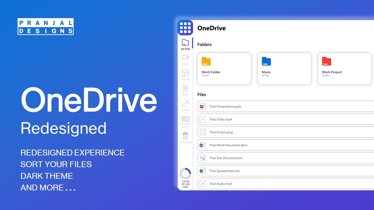 OneDrive Redesigned (Concept by Pranjal Designs) - YouTube