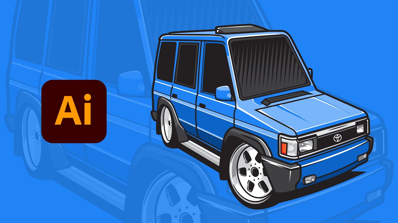 Adobe Illustrator Tutorial || How to Draw Kijang Super Cute Car ...