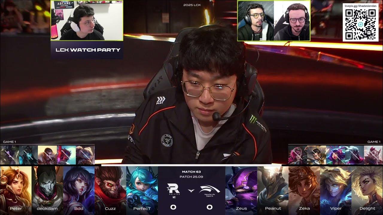 HLE x KT | Jogo 1 - MD3 | Fase de Pontos | LCK Split 2 - 2025 | Ilha das Lendas - YouTube