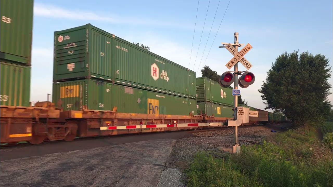 NS 4373 Leads Intermodal East | Washington Jackson Rd. Railroad Crossing, Eaton, OH - YouTube