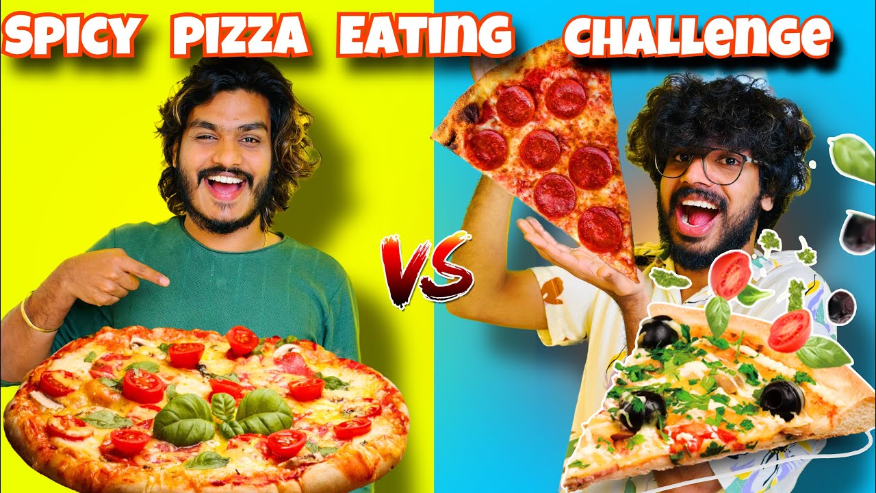 BIG SPICY PIZZA EATING CHALLENGE 🤩 - YouTube