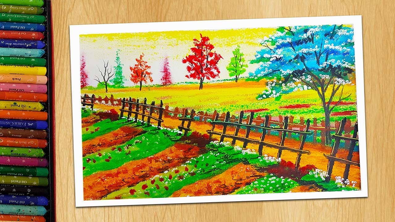 How to draw Scenery of Agriculture Drawing | Drawing for Beginners ...