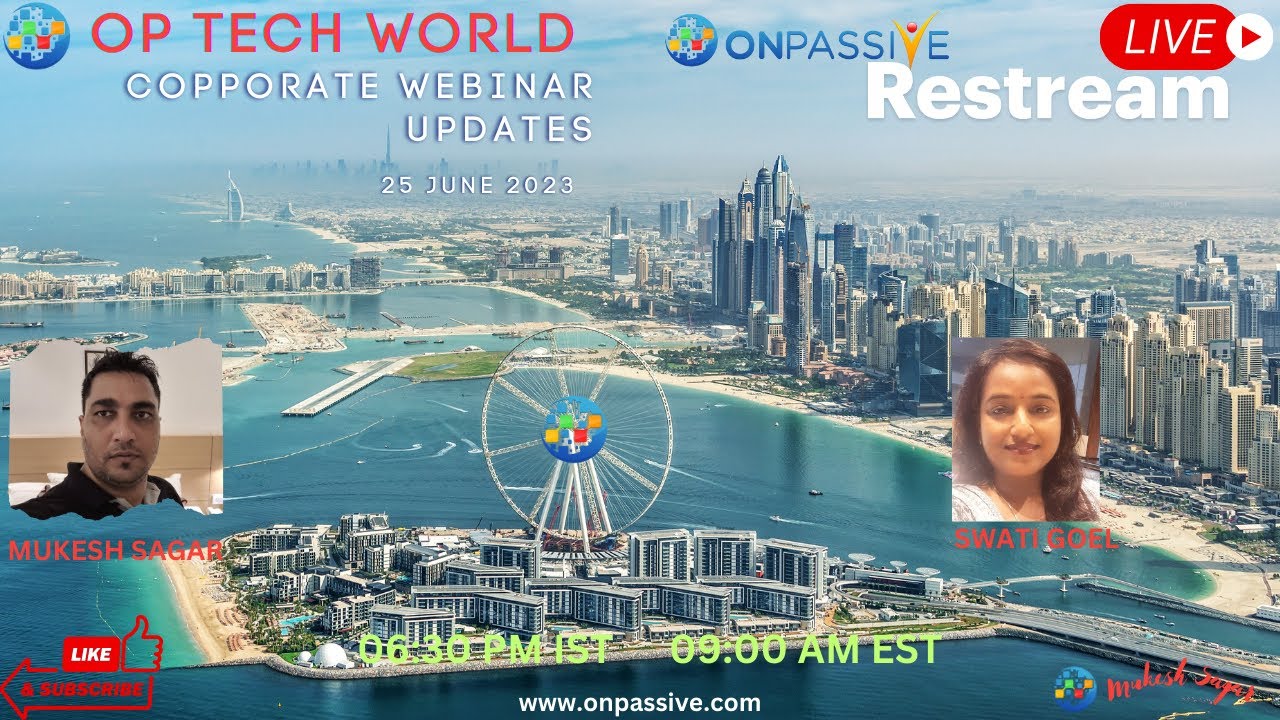 OP TECH WORLD - CORPORATE WEBINAR UPDATES ! #ONPASSIVE - YouTube