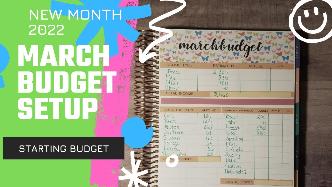 March BUDGET WITH ME||Setting it all up for the new Month! - YouTube