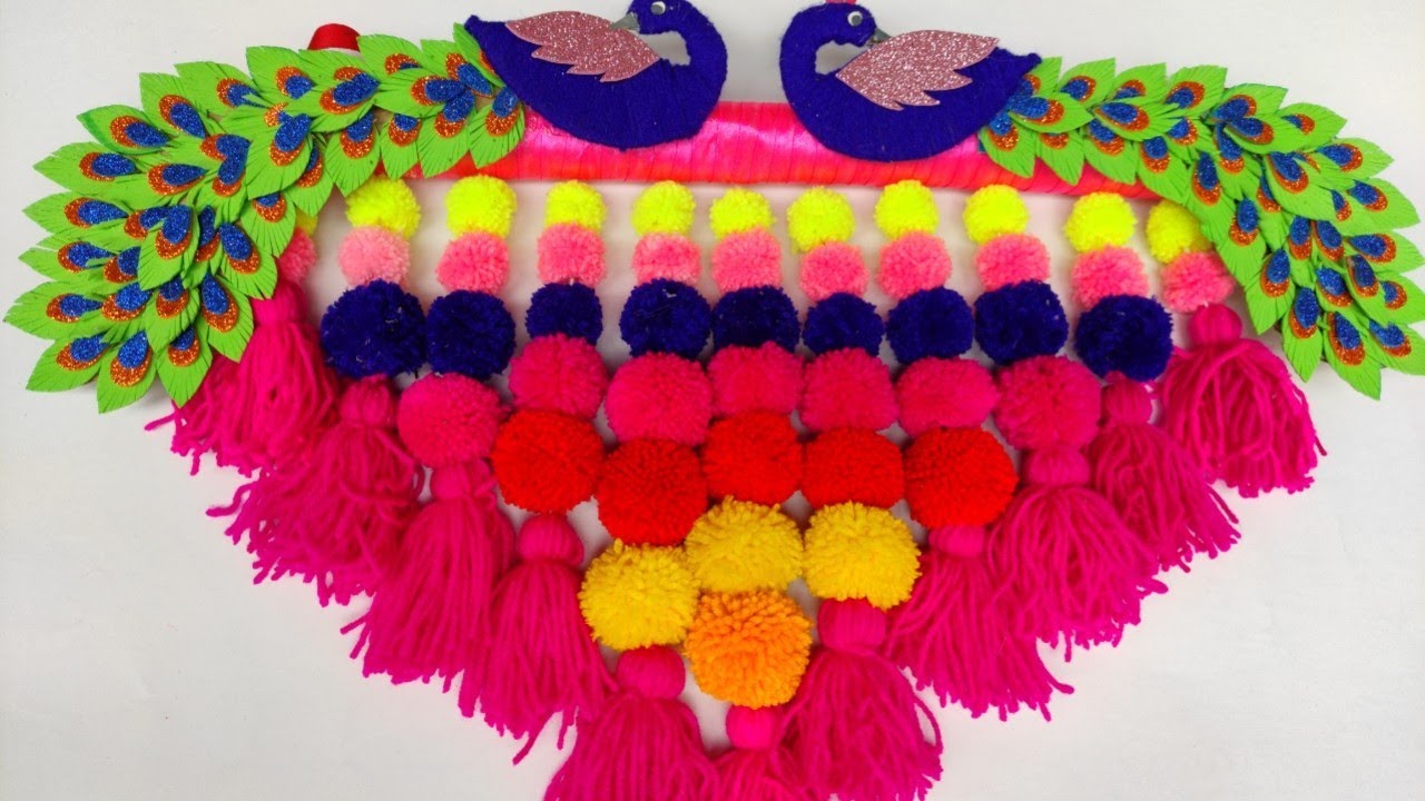 Cotton craft ideas// DIY- Peacock 🦚 Wall hanging// Peacock making ideas ...
