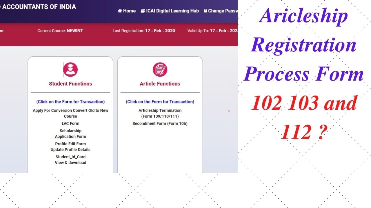 Articleship Registration Process - YouTube