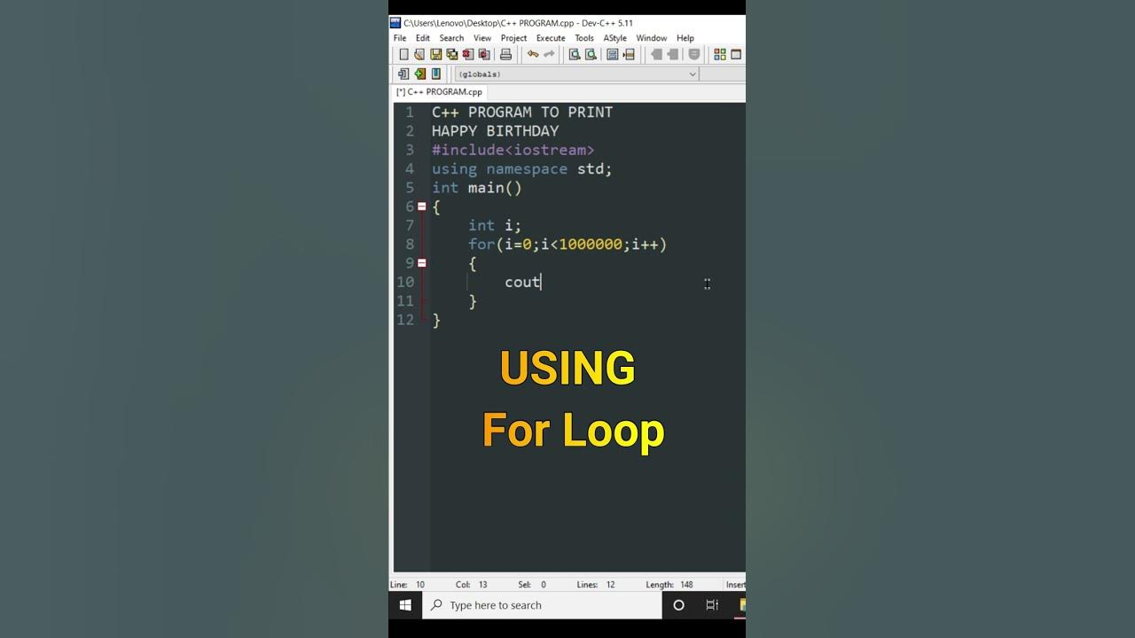 Happy Birthday Wishes Using C Program Birthday Wishes Program In C Shorts Viral