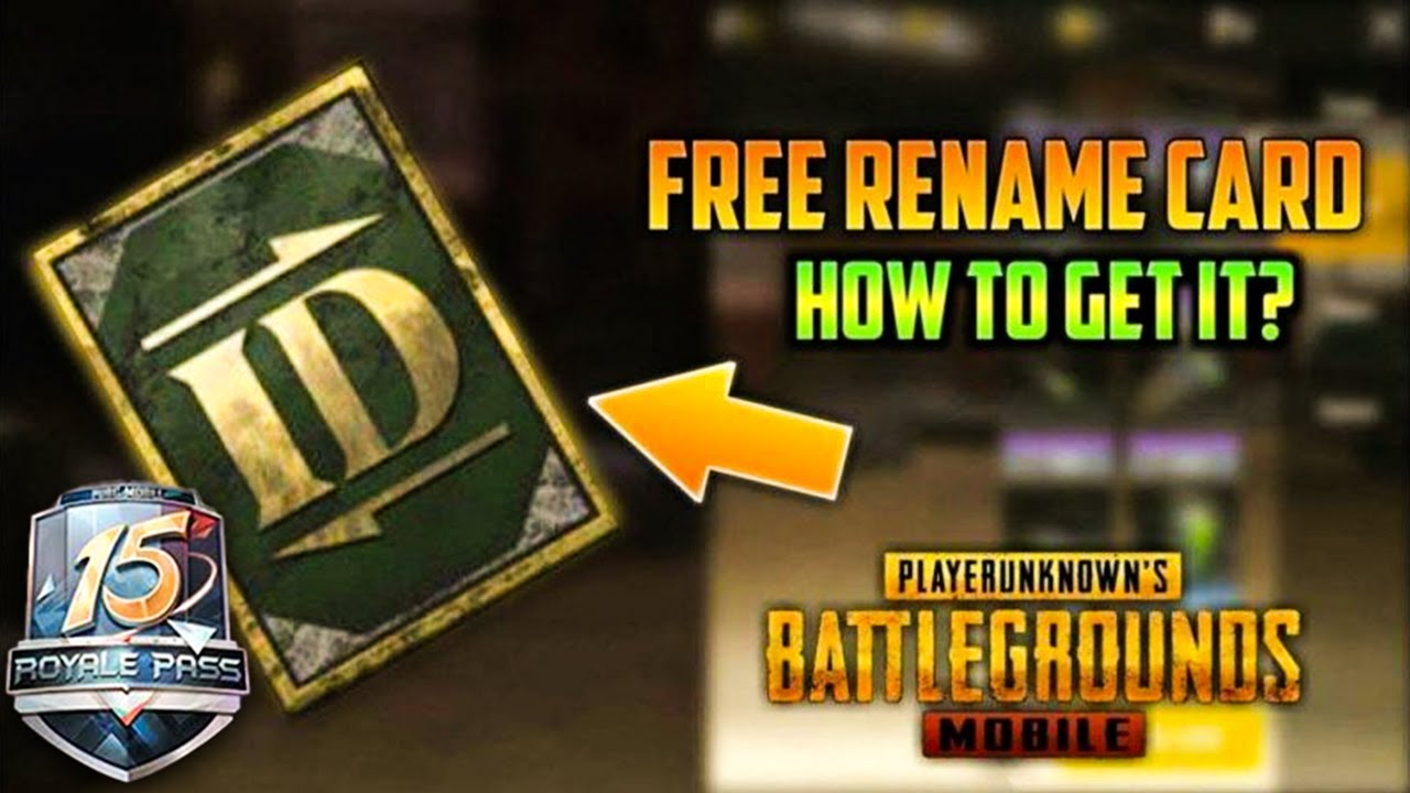 EASY WAY TO GET FREE ID RENAME CARD - HOW TO GET FREE ID CARD IN PUBG ...