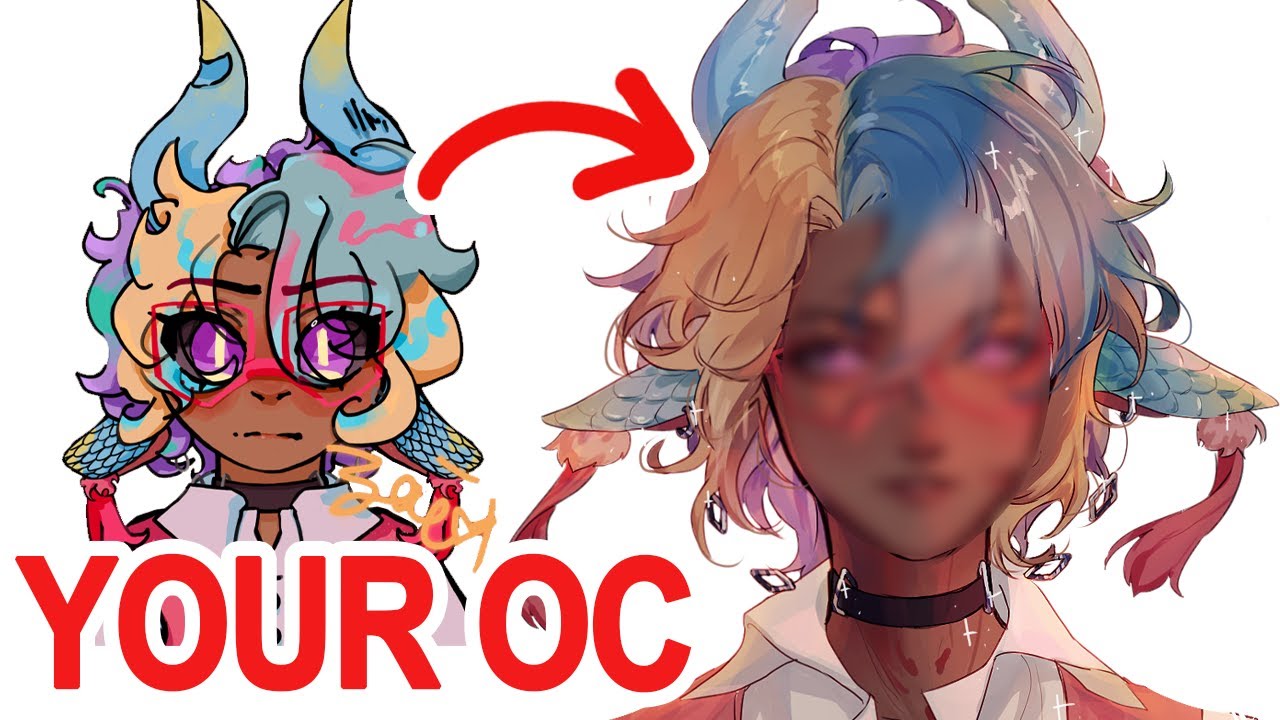 DRAWING YOUR CHARACTERS IN MY STYLE 👁👄👁 2 - YouTube