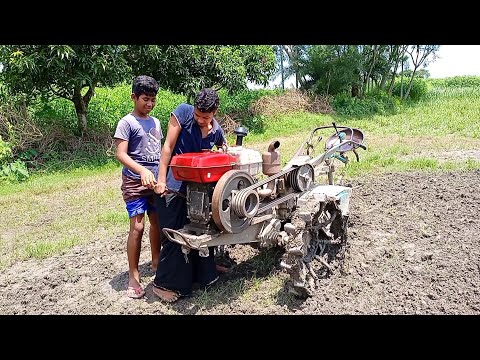 Amazing power tiller engine starting techniques - Amazing machine start (part=297)