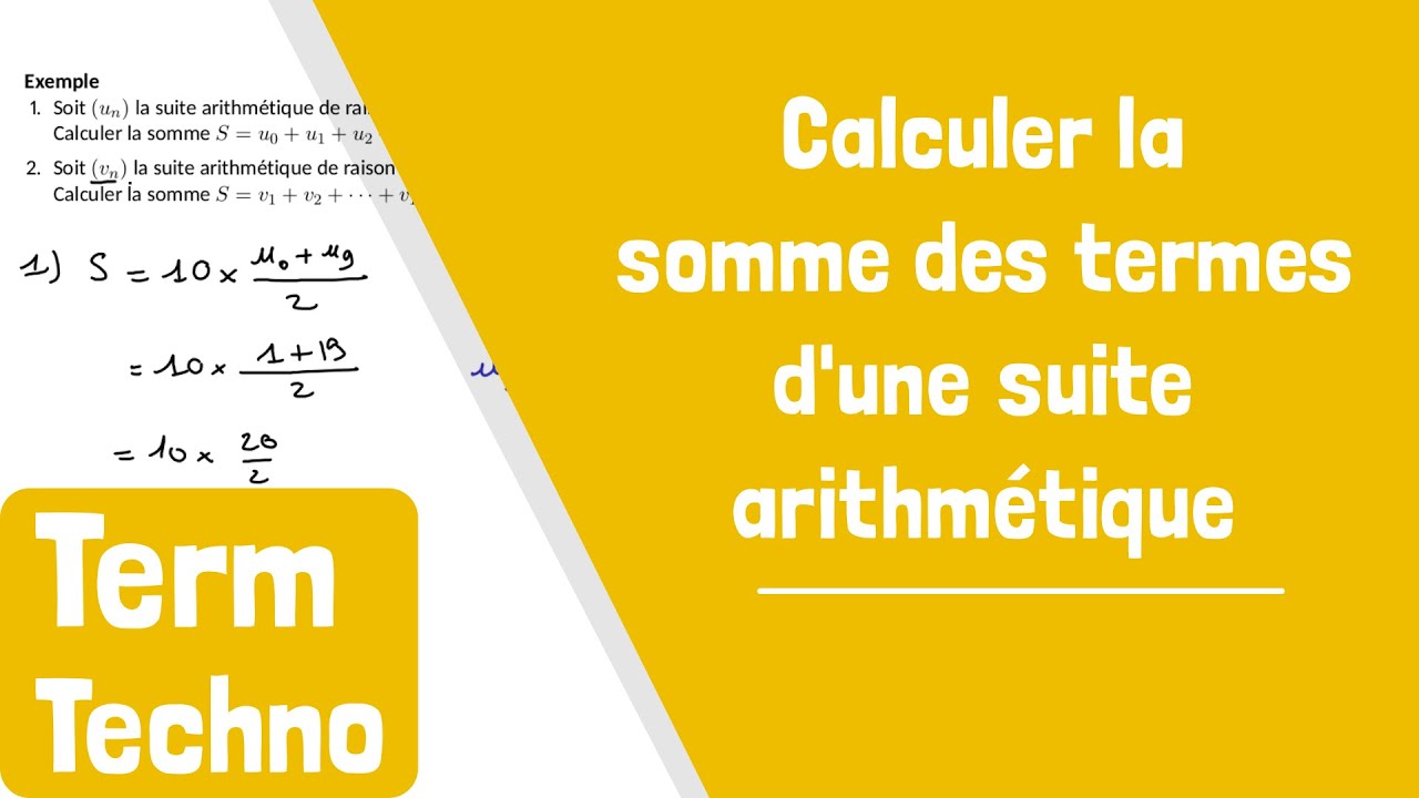 Comment calculer la somme des termes consécutifs d'une suite ...
