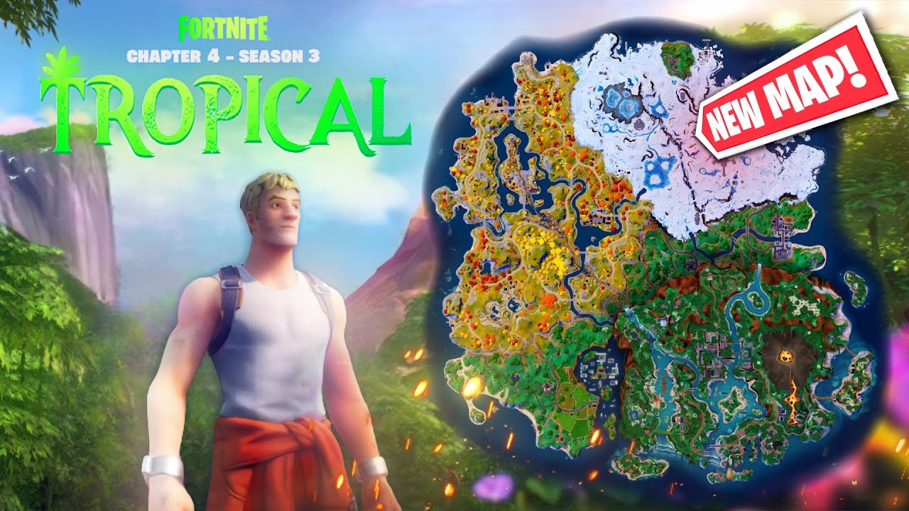 Fortnite Chapter 4 Season 3 TROPICAL Concept | Map, Battle Pass ...