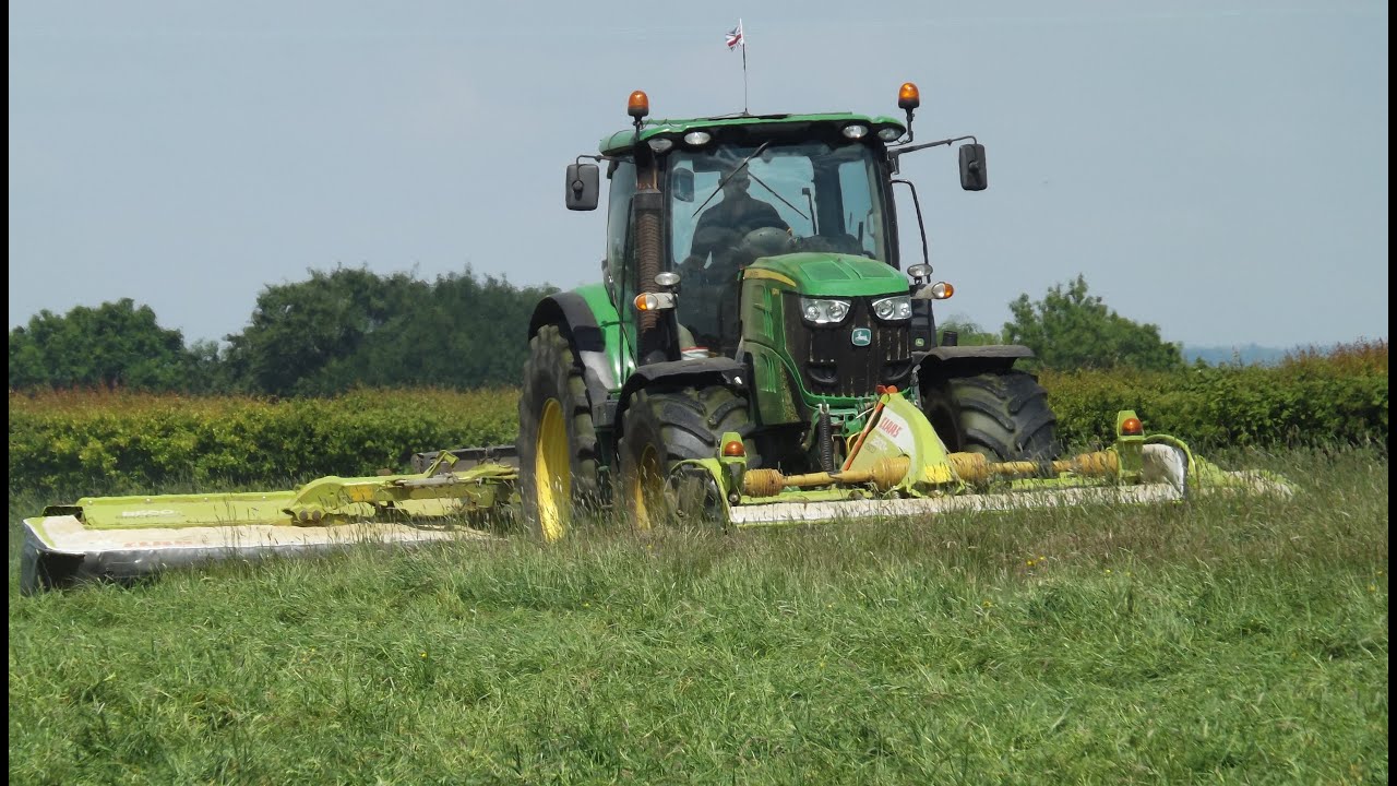 Silage 2020 - Mowing for Silage with John Deere 6210R & Claas Triples ...