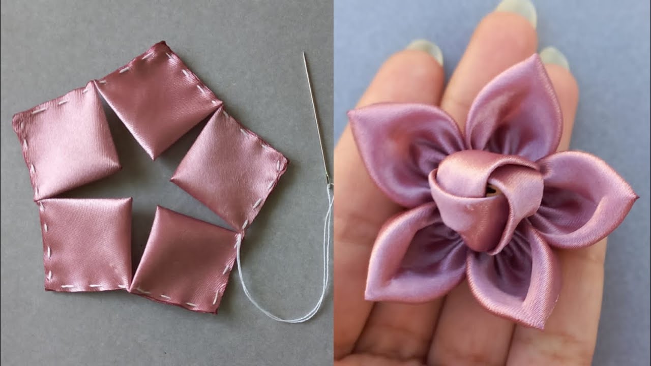 DIY: How to make an adorable fabric rose flower ~ in just 9 minutes ...