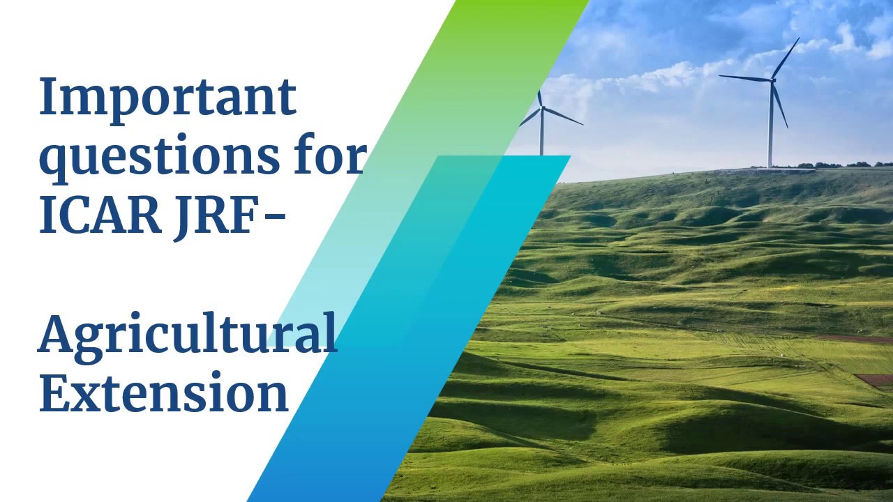 ICAR JRF EXAM - AGRICULTURAL EXTENSION FAQ - YouTube
