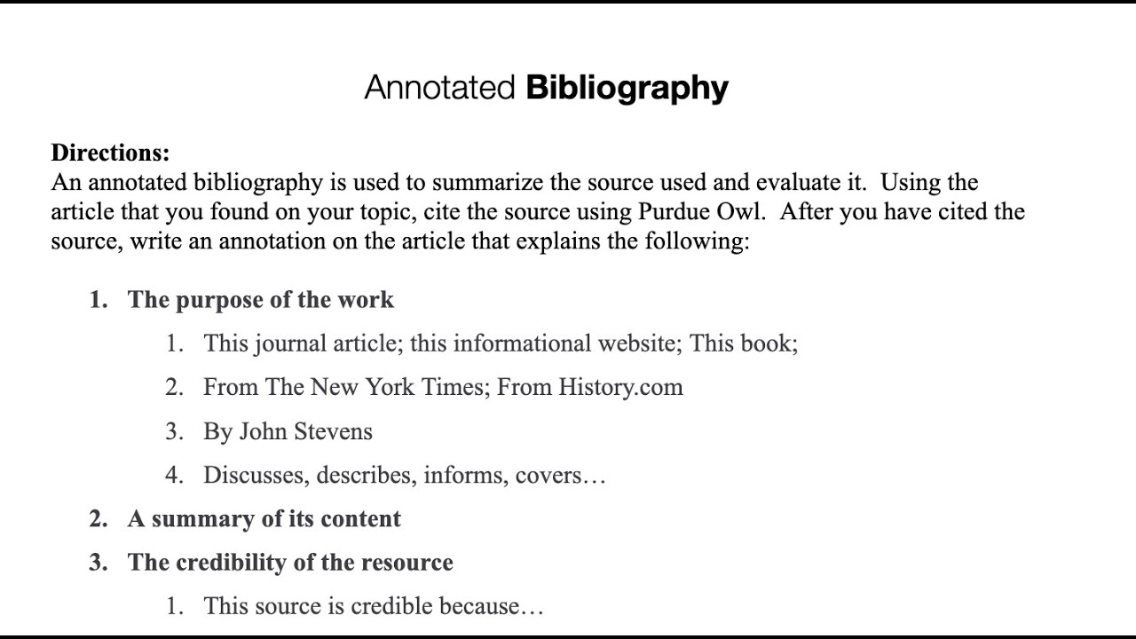 How To Write an Annotated Bibliography - YouTube